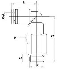 Compact Extended Male Elbow One Touch Fittings, Compact Push To Connect ...