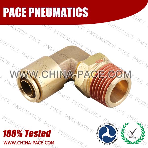 90 Degree Male Swivel Elbow DOT Push To Connect Air Brake Fittings, DOT ...