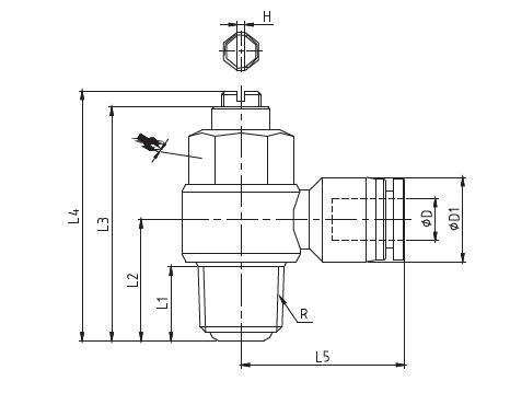 Slot Air Flow Speed Control Valve Inch Composite Push To Connect ...