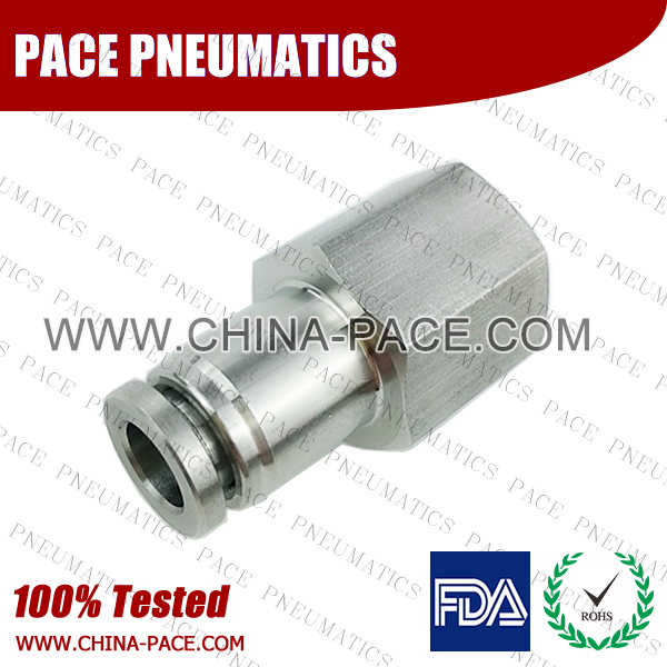 Female Adapter Stainless Steel Push-In Fittings, 316 stainless steel ...